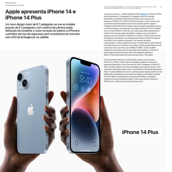 iPhone 14 Plus 128 GB – Semi novo Vitrine (Saúde da bateria 85%-100% ...